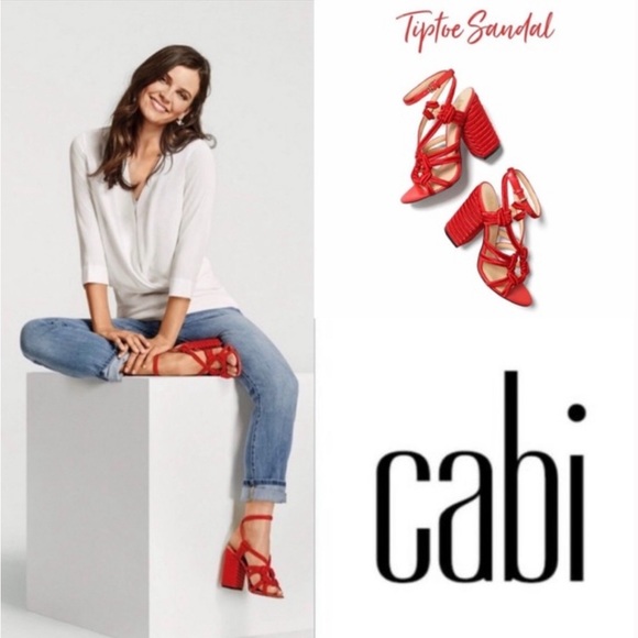 CAbi | Shoes | New Cabi Tiptoe Sandals 7 Red Hibiscus Open Toe Rope 4 ...
